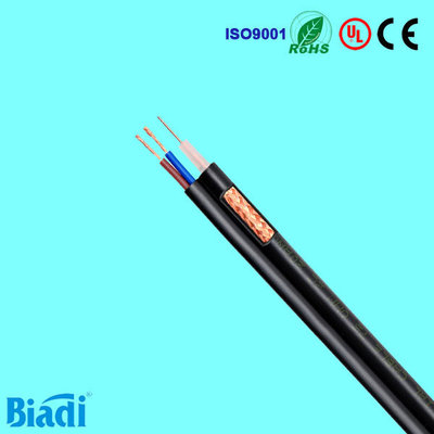Câble coaxial de liaison de la télévision en circuit fermé RG59 avec le cable électrique de télévision en circuit fermé câble siamois de 75 ohms