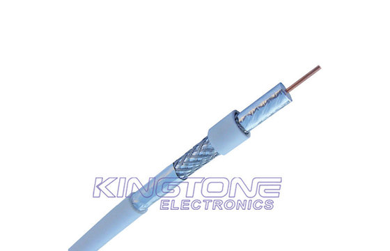 RG6 tri. PE de gelée de tressage d'AL du conducteur 77% du câble coaxial de liaison 18AWG CCS de CATV