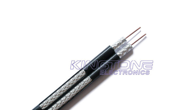 Double RG6 tri. Le câble coaxial de liaison de CATV a écumé câble de réseau d'isolation de PE pour l'antenne