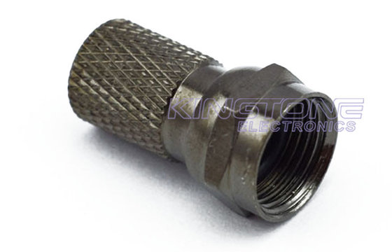 Câble coaxial de liaison terminé du câble RG6 CATV avec le connecteur d'or de 2 F pour Satallite TV