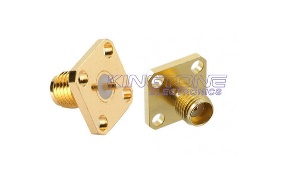Style hommes-femmes de cuir embouti de cloison étanche de connecteurs coaxiaux de l'or SMA avec la prise inverse de polarité