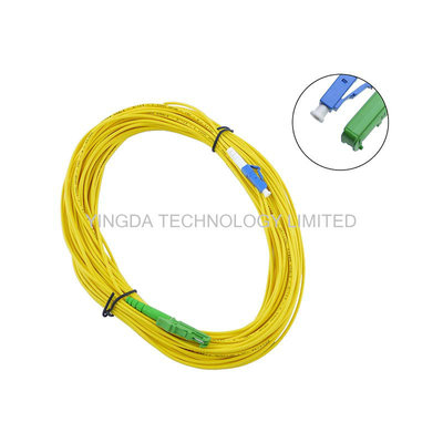HUBER + SUHNER E2000 au jaune optique d'assemblée plénière du câble LSZH de correction de fibre de LAN de LC