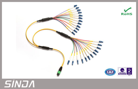 MPO éventent des noyaux optiques de la corde de correction de fibre 4, 8 noyaux, 12 noyaux unimodaux