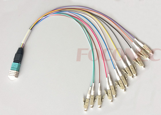 Mâle de MPO à la corde de correction optique directe de fibre de sortance de fibre de LC OM312, pullover optique