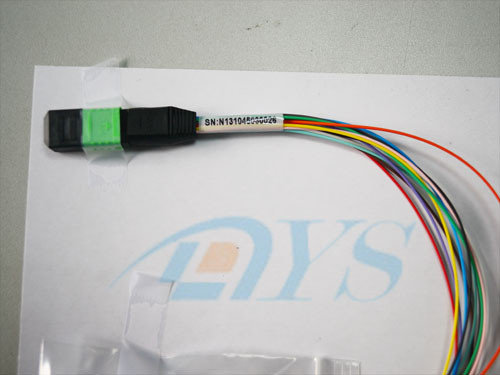 Corde de correction optique bleue de fibre de MPO FTTX avec les olives en céramique