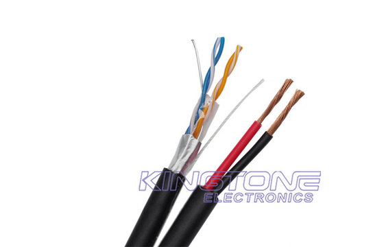 Le LAN 4 paires de caméra de sécurité de CAT5E câble la puissance de 2 conducteurs CCA avec la veste de PE