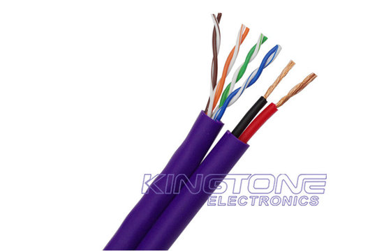 UTP CAT5E 24AWG Bare Copper with 2C / 18AWG PVC Jacket Siamese Cable