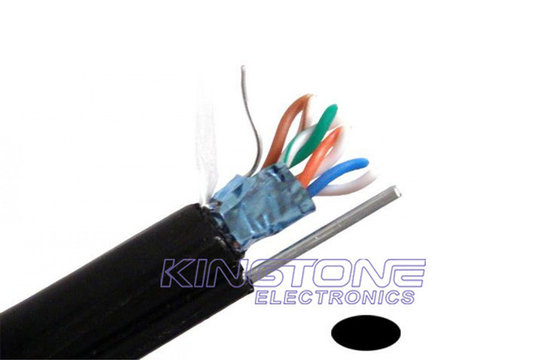UTP CAT5E extérieur avec le câble 4 de réseau de messager appareille 24AWG le cuivre nu UV-PE