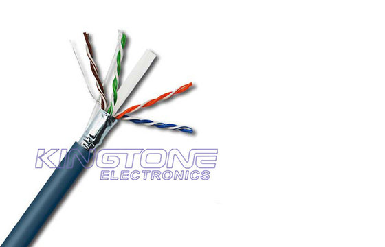 23 câble de réseau de CAT 6A de ftp d'A.W.G. avec la veste de PVC, câble à grande vitesse de mise en réseau