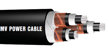 XLPE a isolé le cable électrique souterrain pour la tension évaluée de transport d'énergie jusqu'à 35KV