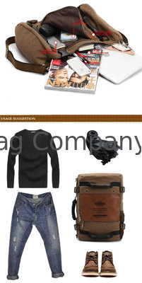 New Multifunction Fashion Canvas Vintage Laptop Shoulder Bag Travel bag