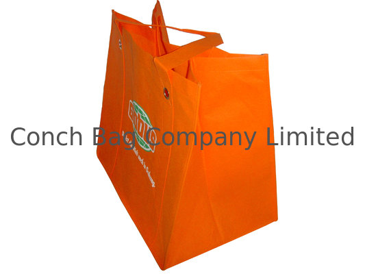 Printed Reusable Non Woven Shopping Bags for Advertisement , Orange