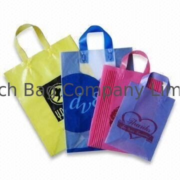 Handle PE Polyethylene Bags for Shopping , Waterproof HDPE Boiling Bag