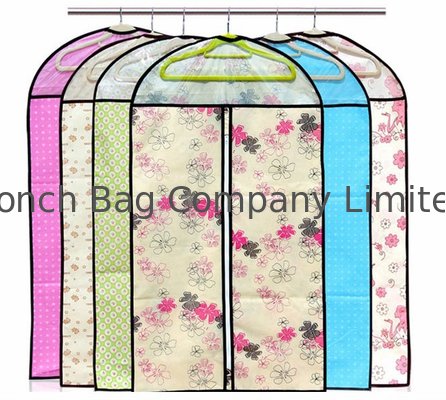 140gsm Non Woven Fabric Suit Cover , Colorful PVC Garment Bags