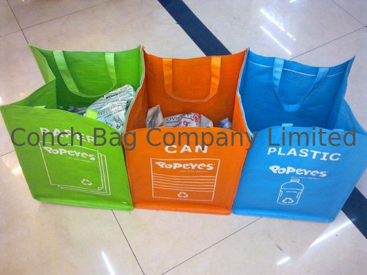 Blue PET Non Woven Fabric Bags , Durable Fabric Shopping Tote With 80gsm - 140gsm