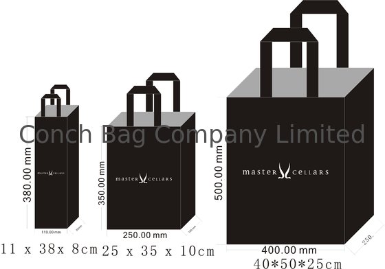 Silk Printing Non Woven Shopping Bag 140gsm , 6 Bottles Of Wine Design