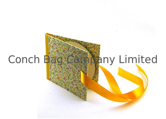 luxury vintage style cardboard CD/DVD packaging boxes CD case with ribbon