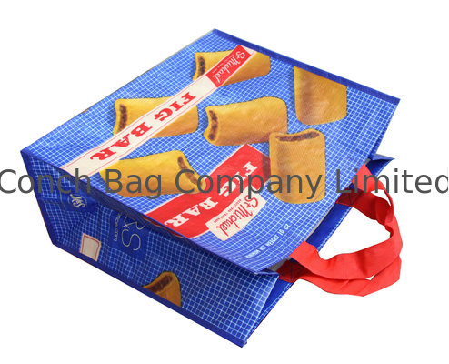 Reusable Blue 100g Cookie PP Woven Shopping Bags With Customized Photos / Logo