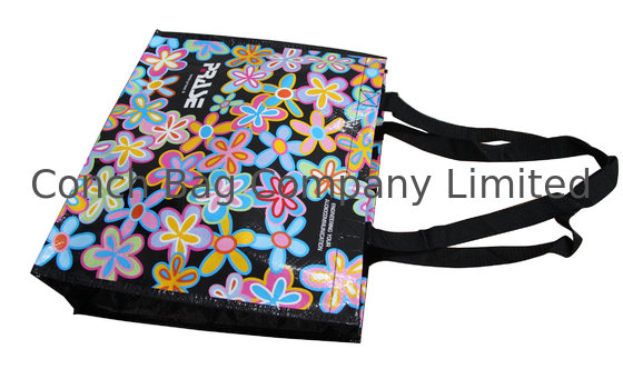 Customized PRASE PP Woven Bags With Flower Pattern, Personalized Logo For Shopping
