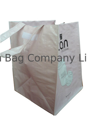 Promotional Recycle Printed 120g CAN Pink Shining PP Shopping Bag With White Velcro
