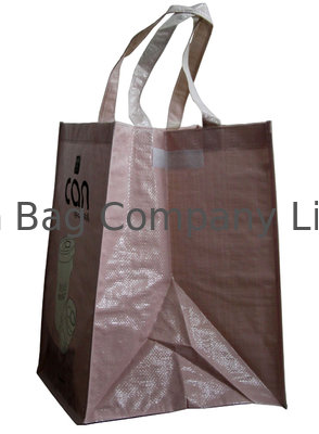 Promotional Recycle Printed 120g CAN Pink Shining PP Shopping Bag With White Velcro
