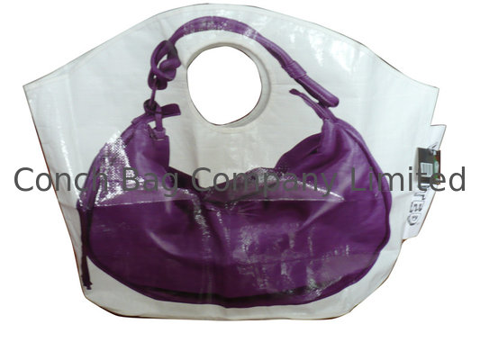 Eco-friendly Reusable 120g WANTED White Shining PP Woven Shopping Bags
