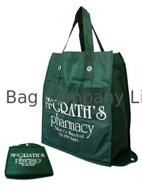 Recycle foldable 75gsm Non woven Pink Shopping Bag for cloth packaging