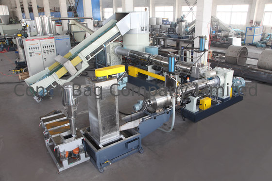 Two Stage Plastic Recycling Granulator For Film / Bags / Non - woven Fabric