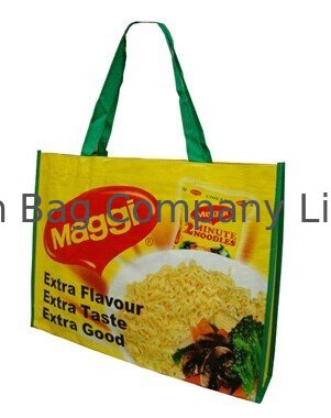 Promotional Cute PP woven recycled grocery shopping bag White Color