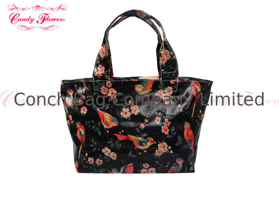 Modern black Floral Printed Reusable Shopping Bags for women , girls