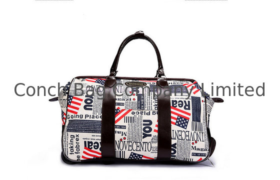 Cute cartoon pattern durable 20 inch cloth travel bag with wrapped dual handle