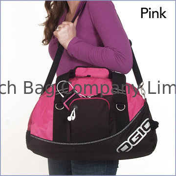 Polyester 600D Large Womens Travel Personalised Sports Bags in Pink And Green