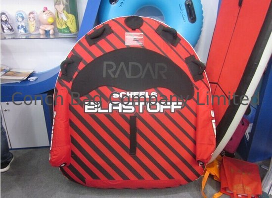 More handles four people water inflatable ski tubes with cloth cover for ocean surfing