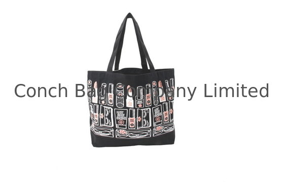 Promotional Cosmetic pattern Canvas Cloth shopping shoulder bag for women