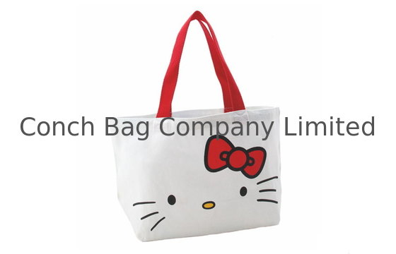 Cute hello kitty pattern reusable Cloth shopping shoulder bag for colleage student