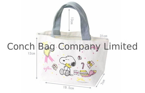 Cartoon pattern durable Cloth shopping hand bag heat pringting for snacks