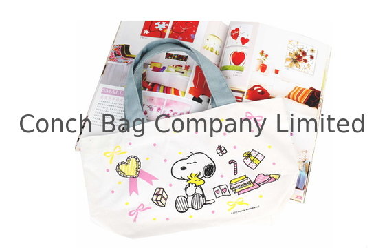 Cartoon pattern durable Cloth shopping hand bag heat pringting for snacks