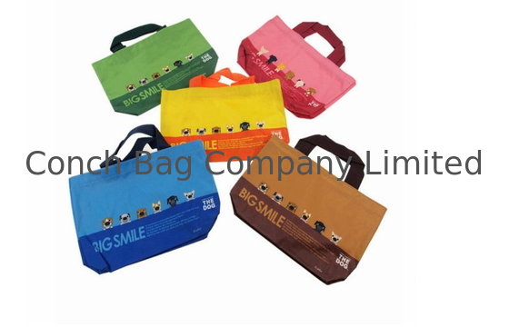 Promotional blue canvas polyester cloth shopping bag for environmentalists