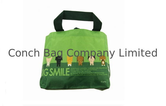 Eco friendly reuseable green cloth shopping bag foldable , Small picnic bags