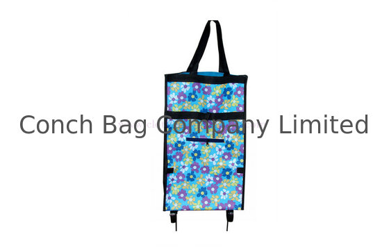 Lightweight portable fold away shopping trolley bag with polyester Handle