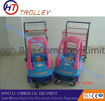 Solid Powder Plated Plastic Supermarket Baby Shopping Trolley Customized