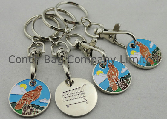 Iron, Brass, Copper, Zinc Alloy Animal Iron Shopping Trolley Coin Lock with Soft and Key Chain