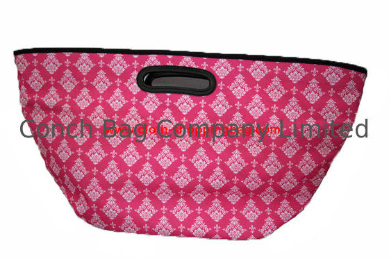 Customized black foldable built lunch bag for adults , portable cooler bag