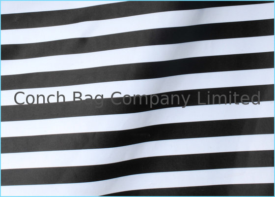 Black And White Stripe Fabric / Semi Gross Polyester Lycra Printed Spandex Fabric  1.5m*180gsm