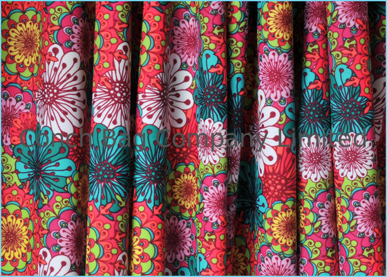 Floral Dress Fabric / Matt Nylon Lycra Printed Spandex Fabric  1.5m*220gsm