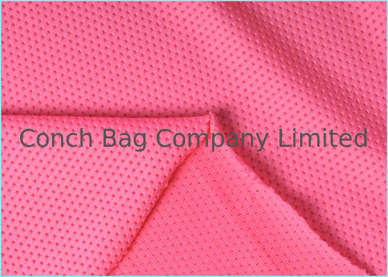 Pink 4 Way Customized Polyester Spandex Stretch Mesh Fabric for Outdoor Cloth , Interlining