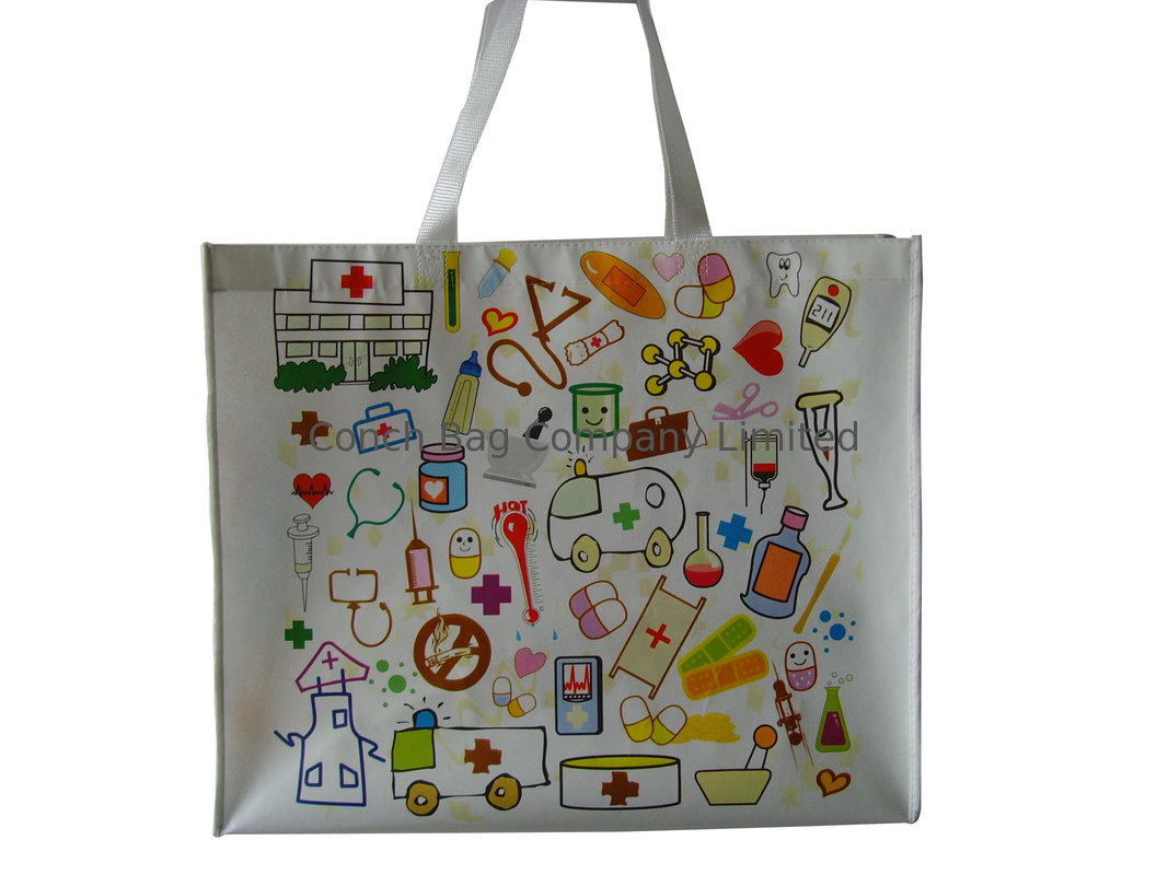ECO PP Non Woven Laminated Bags , Colored Printed Non Woven Bag