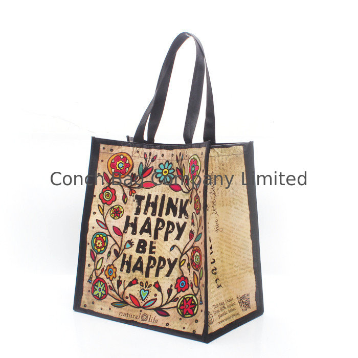 Customized Printed pp woven laminated reusable shopping bags for business