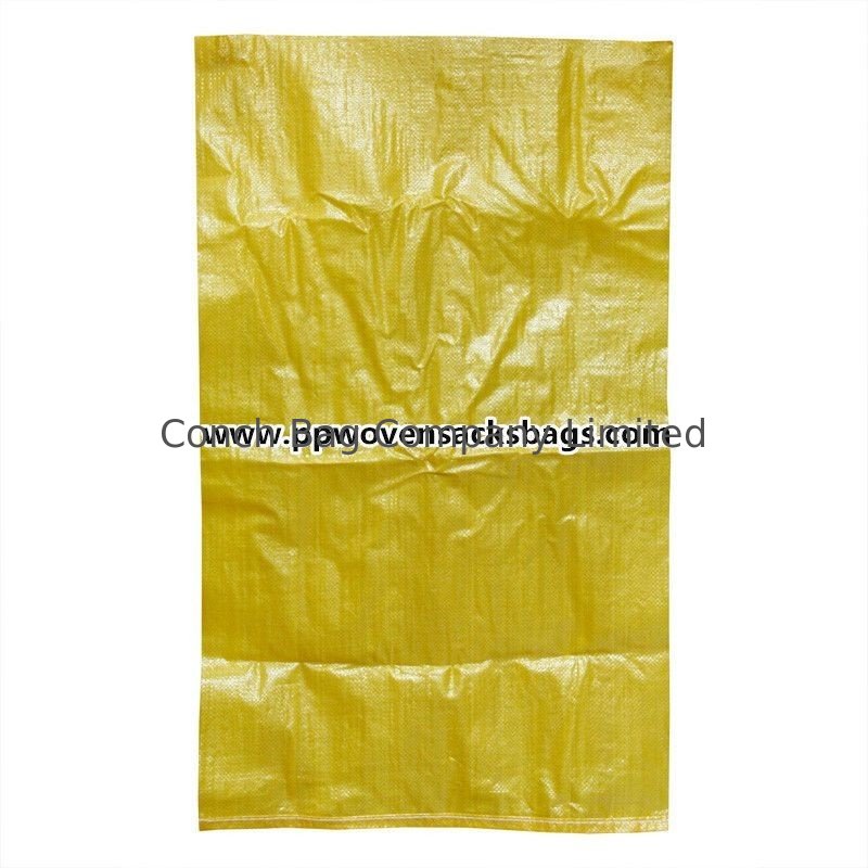 Anti-slip Yellow Polypropylene Virgin PP Woven Bag Sacks for Packing Cement , Coal , Malt