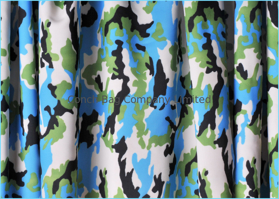 Nylon Lycra Camouflage Fabric /  4 Way Stretch Warp Knitted Printed Spandex Fabric  1.5m*220gsm
